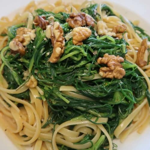 Spaghetti mit Spargel Speck Sauce - weight-fighters.com